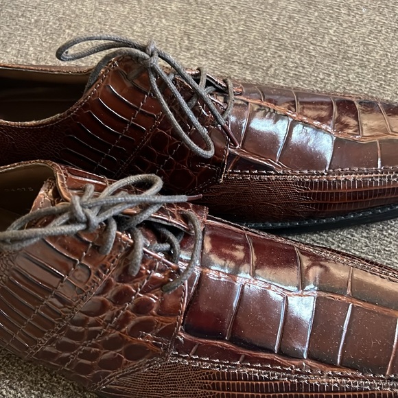 Stacy Adams | Shoes | Stacy Adams Brown Leather Crocodile Print Dress ...